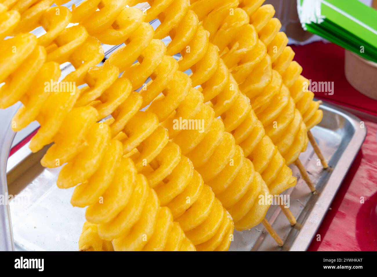 deep fried Tornado potato at horizontal composition Stock Photo - Alamy