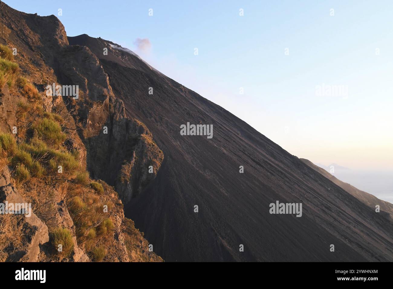 The Sciara del fuoco wall of the Stromboli volcano, Sicily, Italy ...