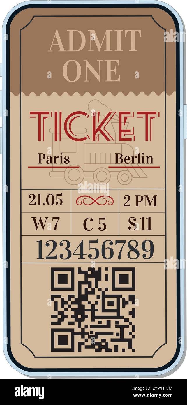 Train ticket template railway hi-res stock photography and images - Alamy