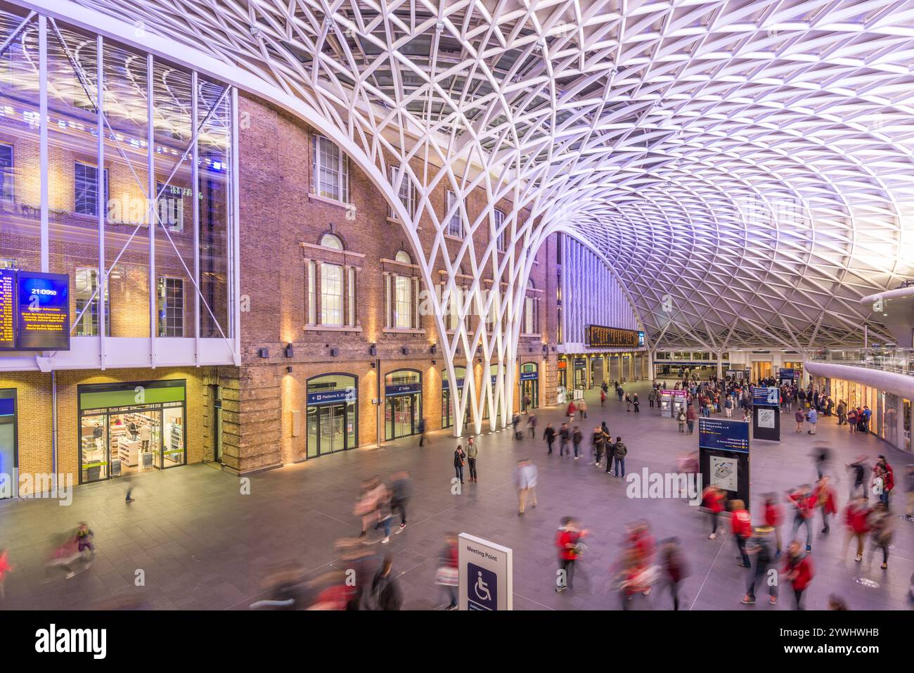 Unique architectural design of a busy train station atrium in Central ...
