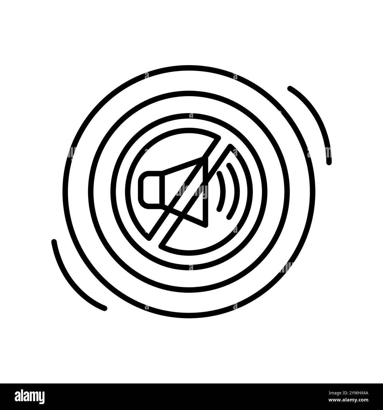 Silent Alarm black line icon. Vector isolated element. Editable stroke ...