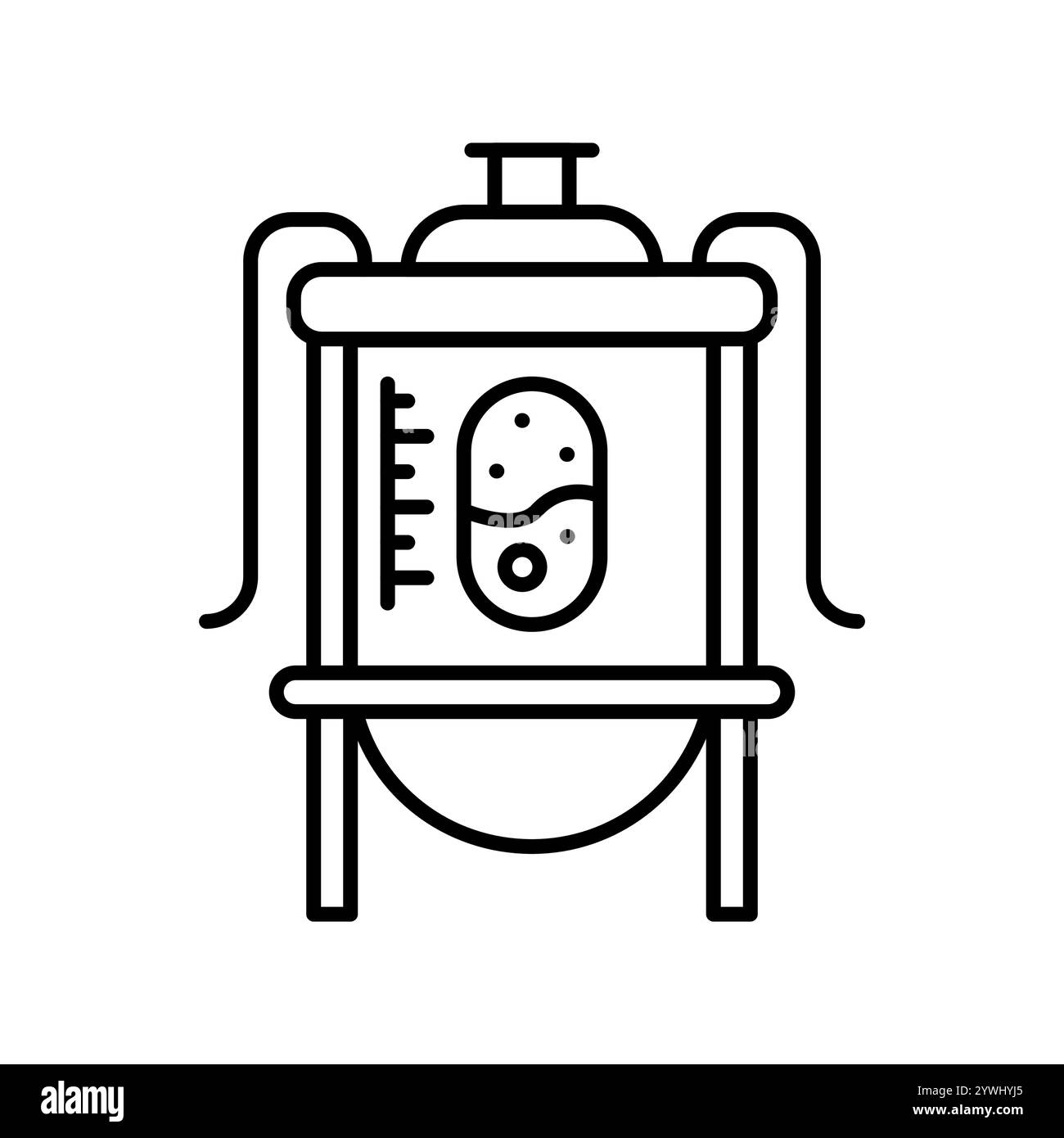 Bioreactor Black Line Icon Vector Isolated Element Editable Stroke Stock Vector Image And Art