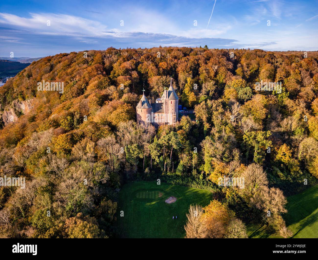 Beautiful medieval castle surrounded by colorful autumn trees (Castle ...