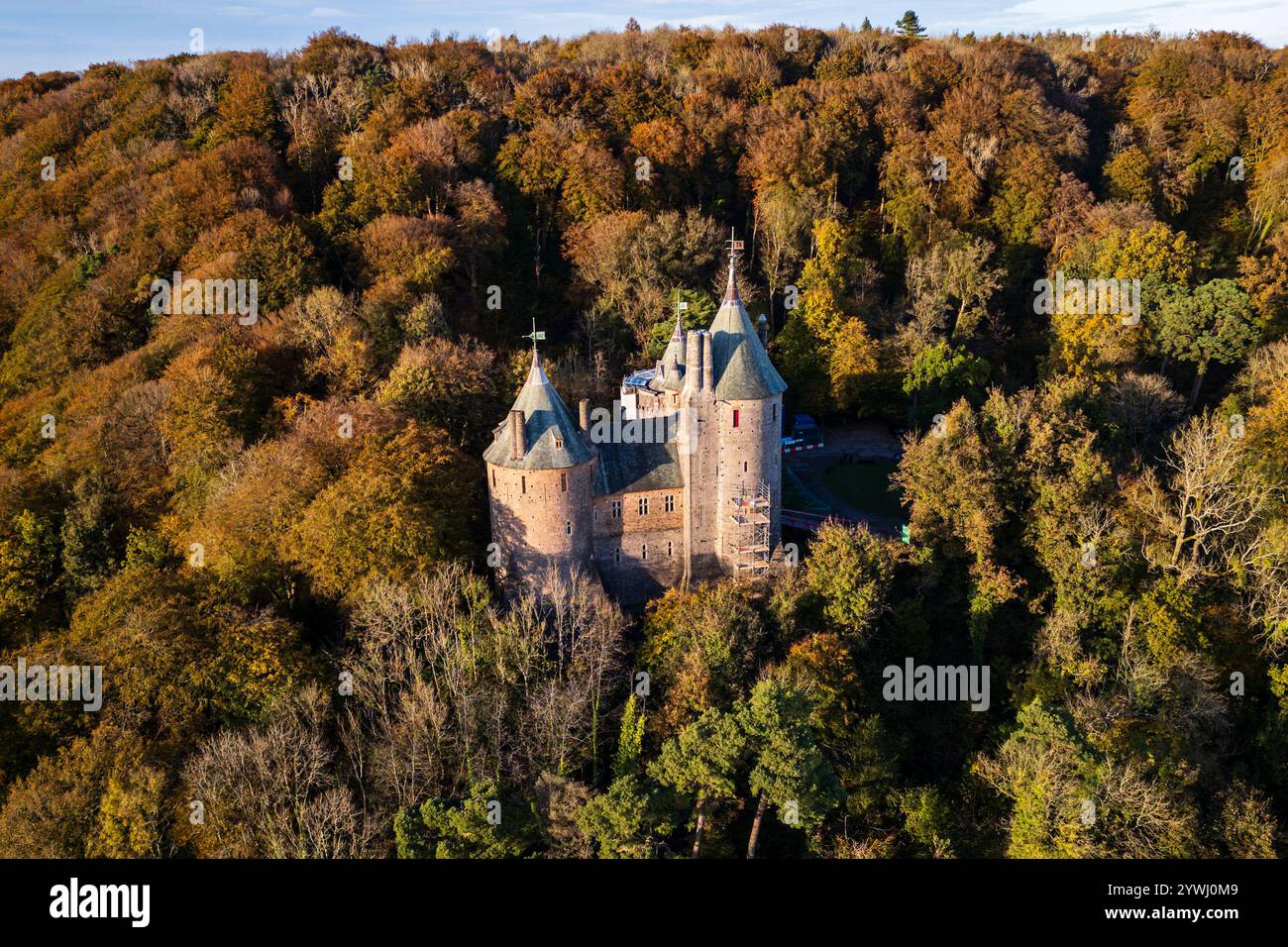 Beautiful medieval castle surrounded by colorful autumn trees (Castle ...