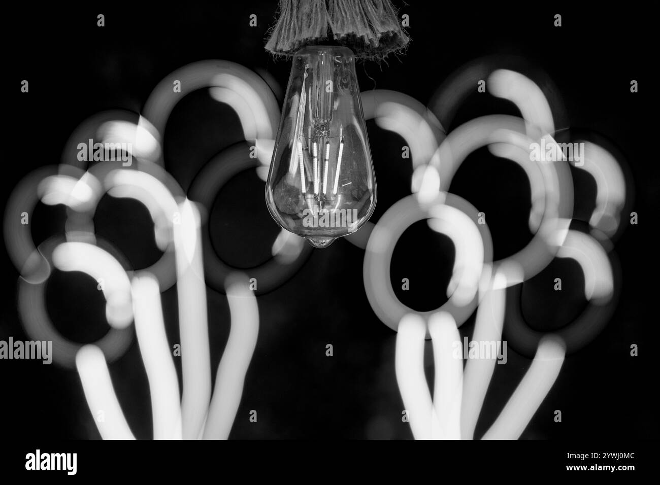 Radiant Glow: Light Bulb and Neon Balloon Festivities Stock Photo - Alamy