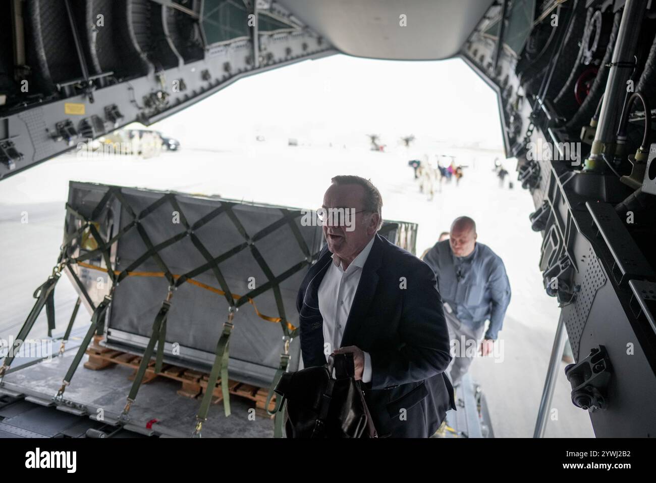 11 December 2024, Jordan, Al-Azraq: Boris Pistorius (SPD), Federal ...