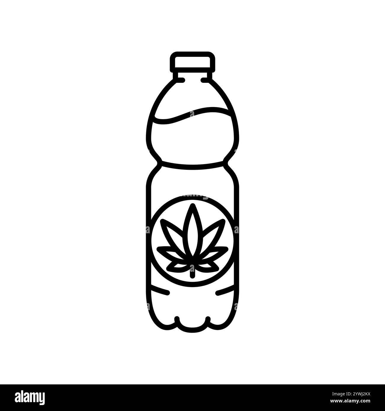 Hemp bioplastic black line icon. Vector isolated element. Editable ...