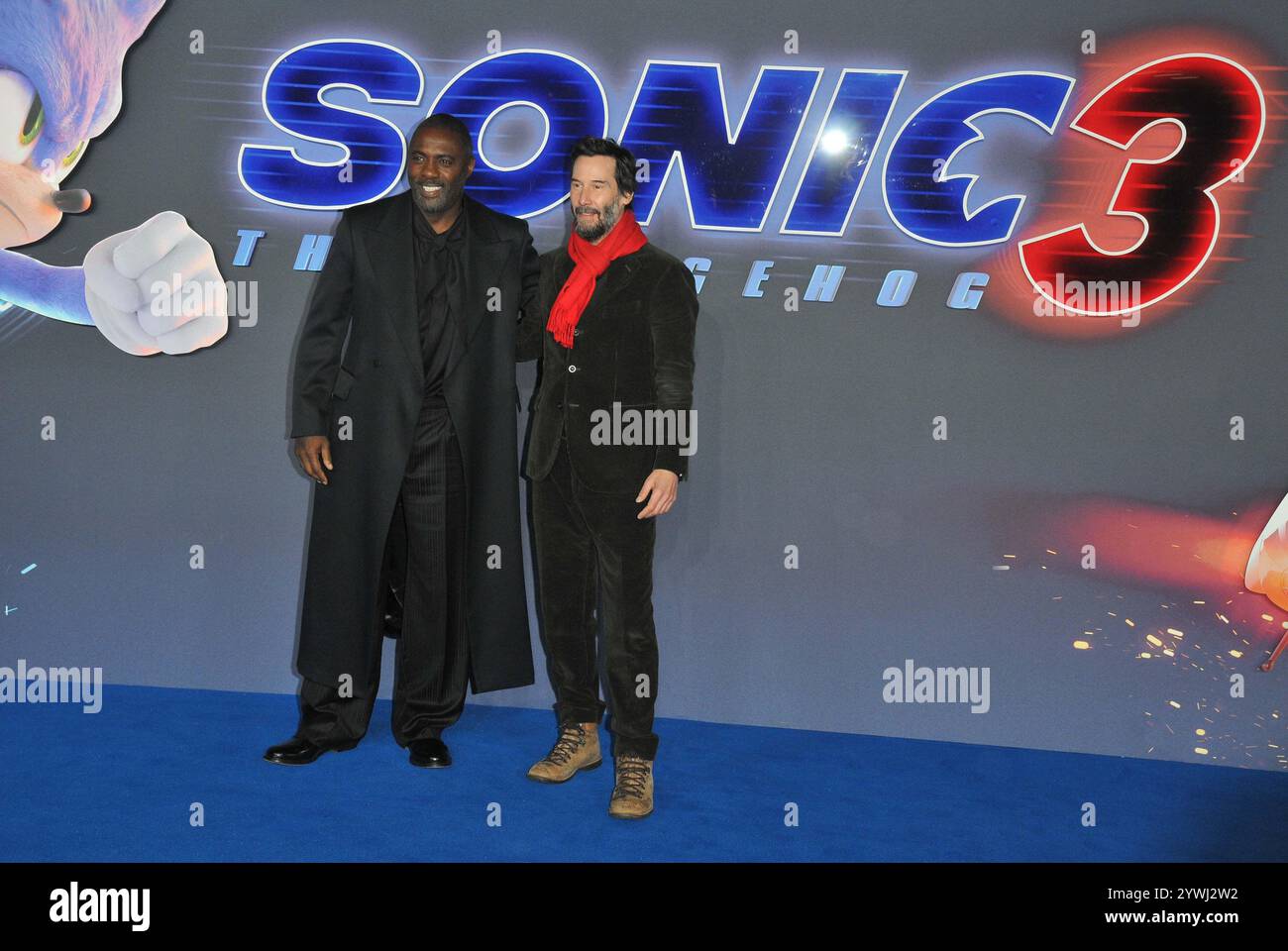 Idris Elba and Keanu Reeves at the "Sonic The Hedgehog 3" UK film ...