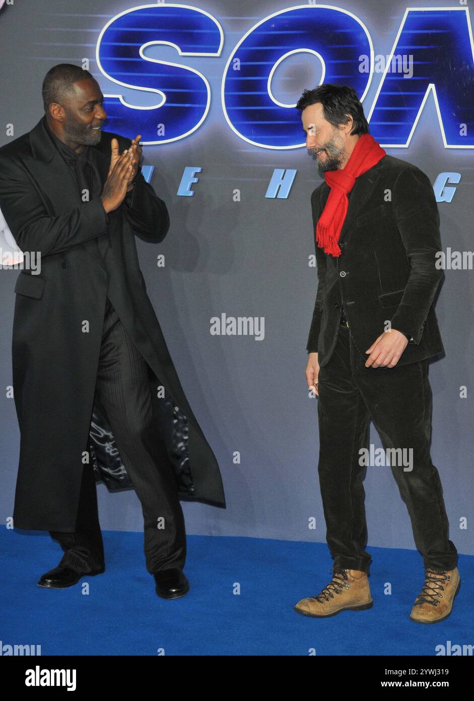 Idris Elba and Keanu Reeves at the "Sonic The Hedgehog 3" UK film ...