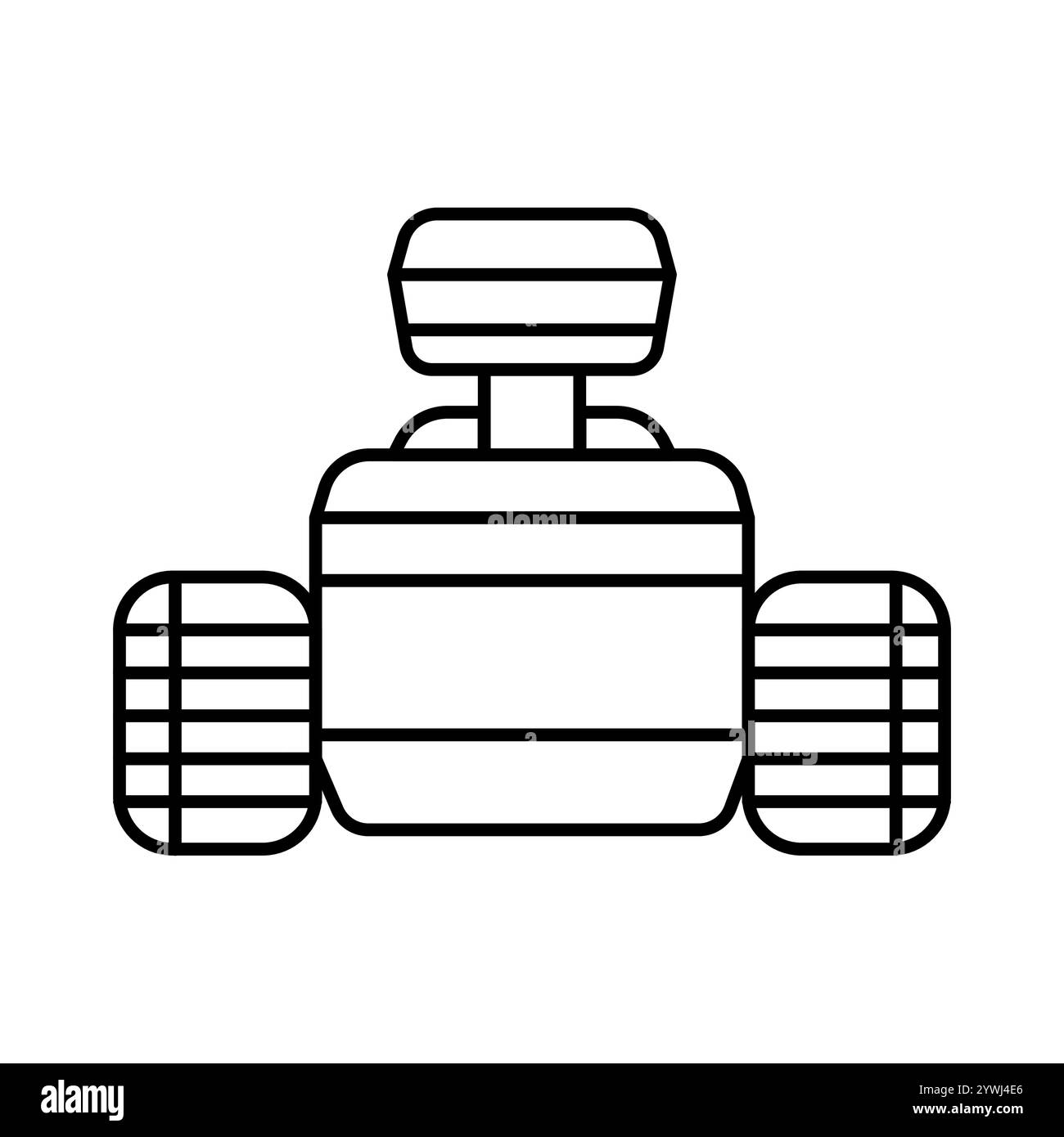 Robotic Crop Black Line Icon Smart Agriculture Vector Isolated Element Editable Stroke Stock