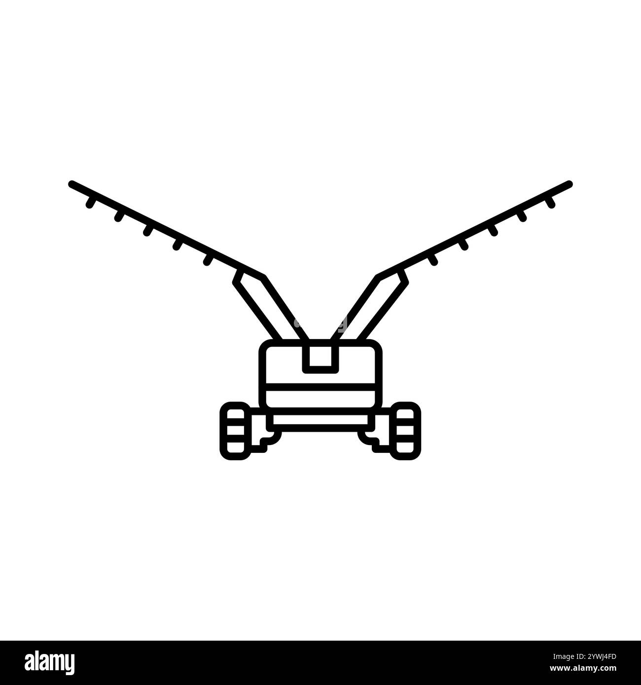 Robotic crop black line icon. Smart agriculture. Vector isolated element. Editable stroke Stock ...