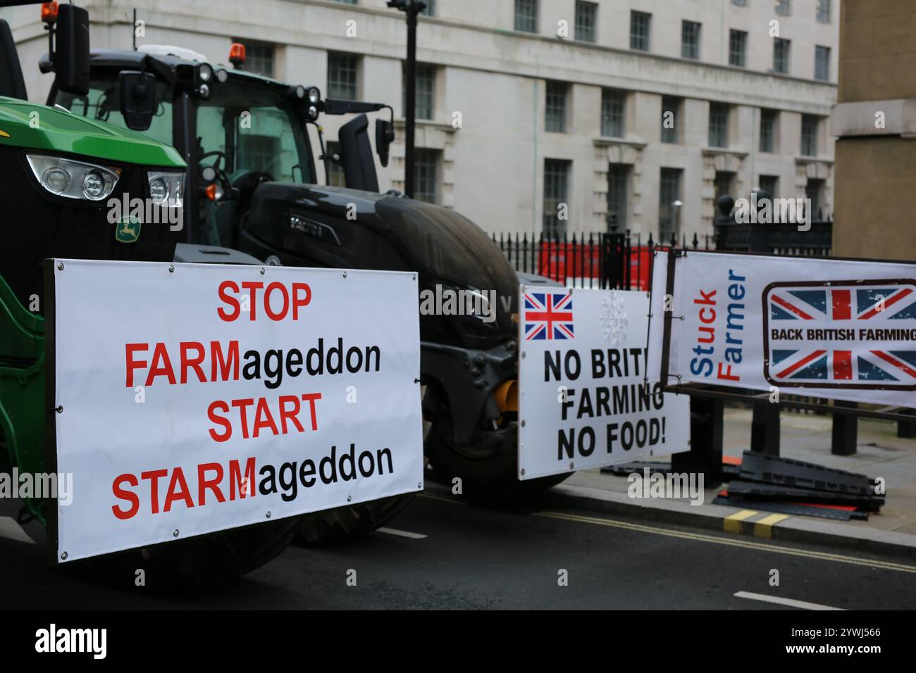 London, UK. 11 December 2024. Hundreds of tractors block roads with ...