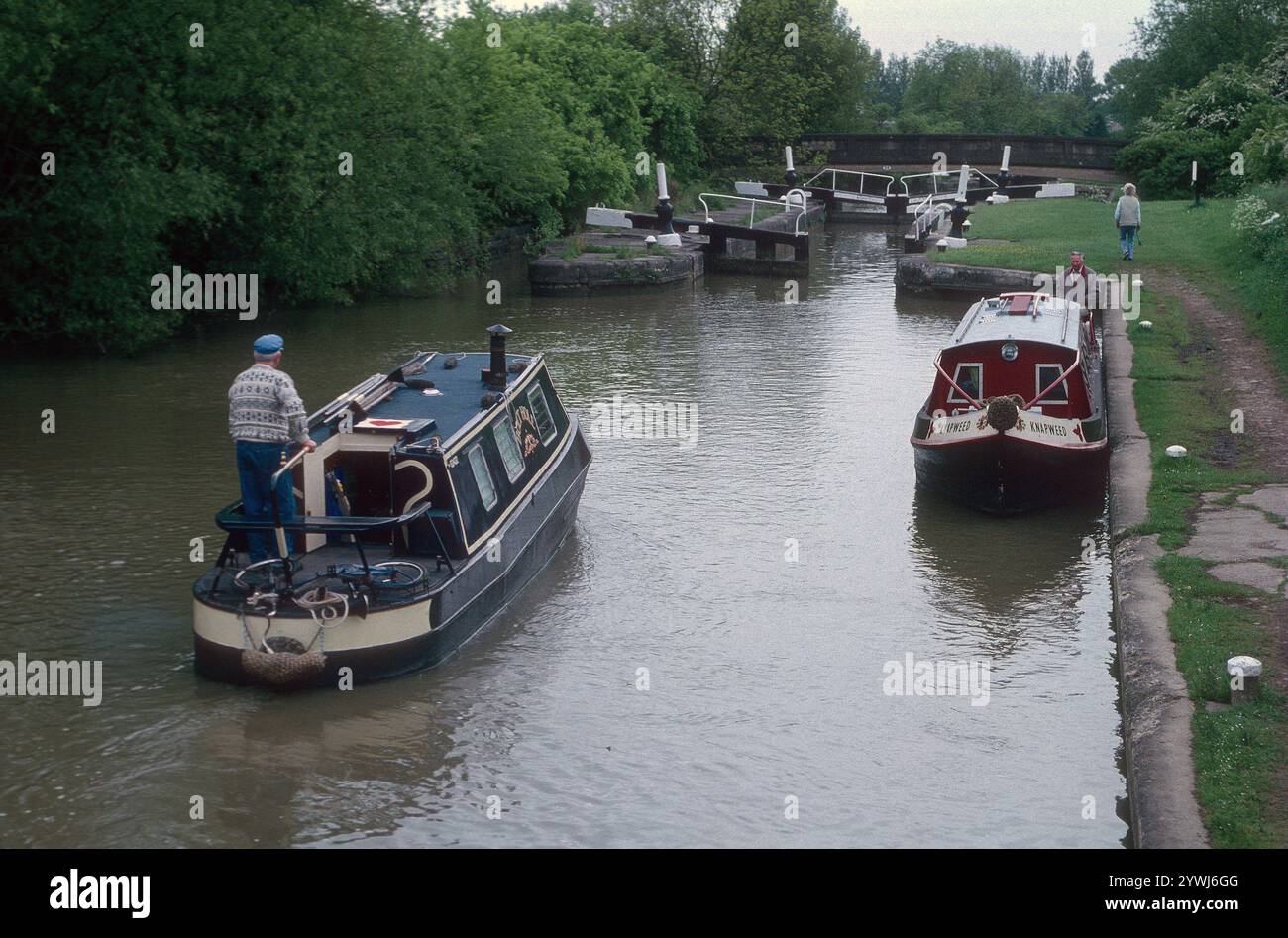 A cold gray day at Stockton Locks. The Stockton flight of 10 locks is ...