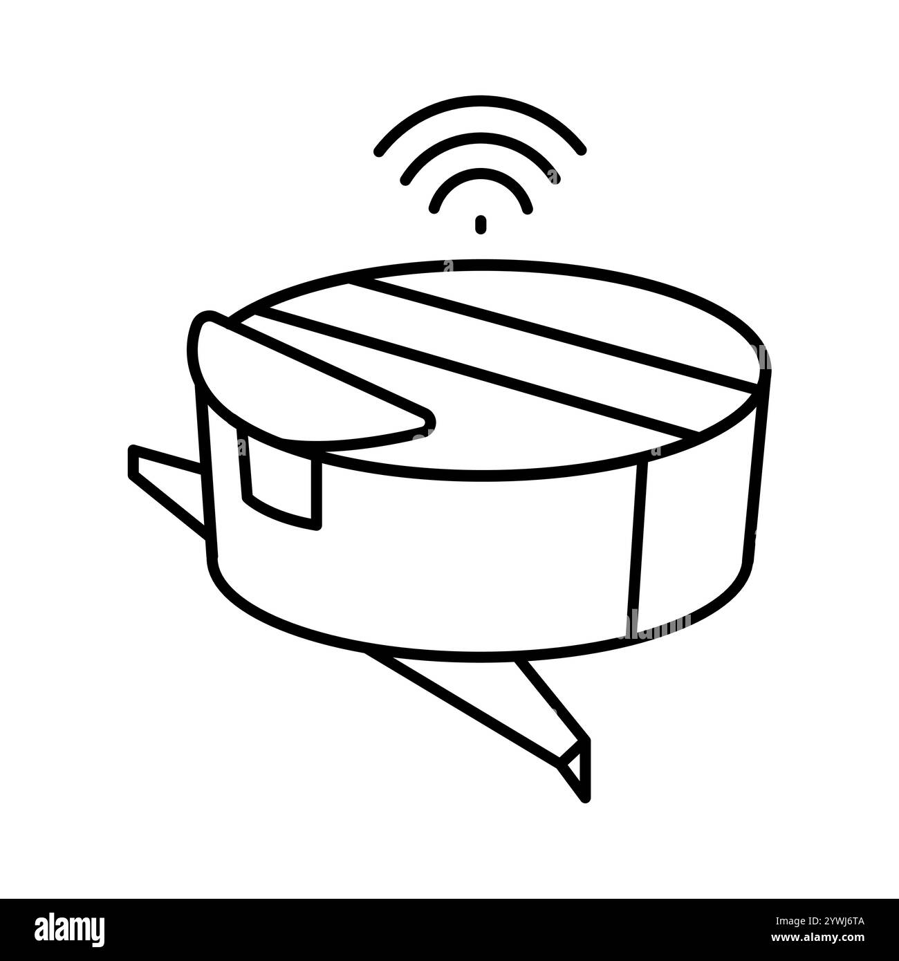 Cleaning robot black line icon. Vector isolated element. Editable stroke Stock Vector Image ...