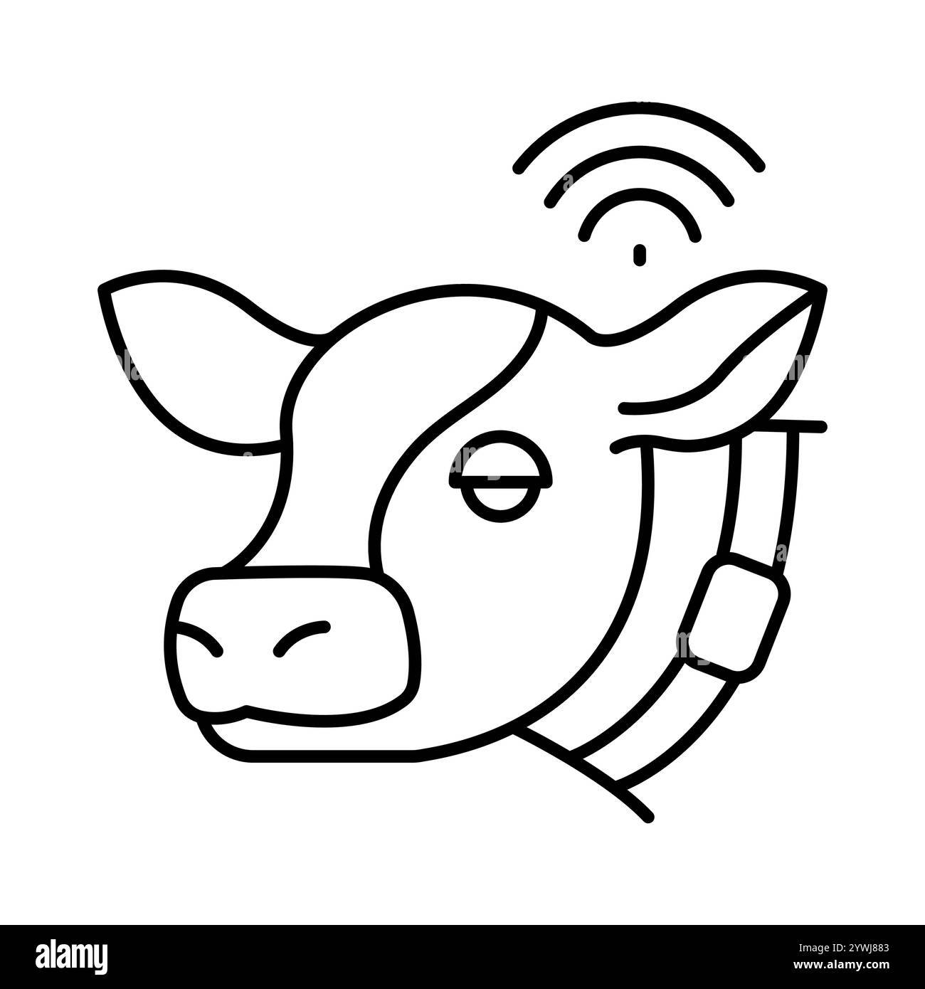 Smart Collar Black Line Icon Vector Isolated Element Editable Stroke Stock Vector Image And Art