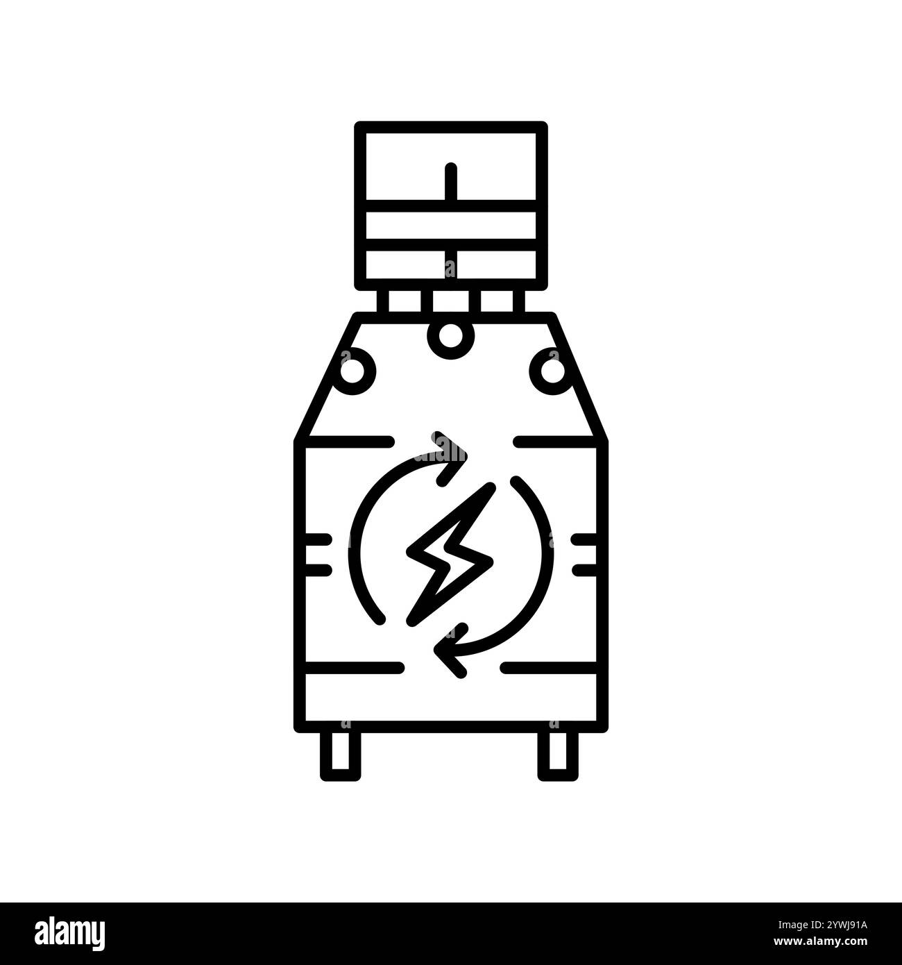 Energy Storage Black Line Icon Vector Isolated Element Editable Stroke Stock Vector Image