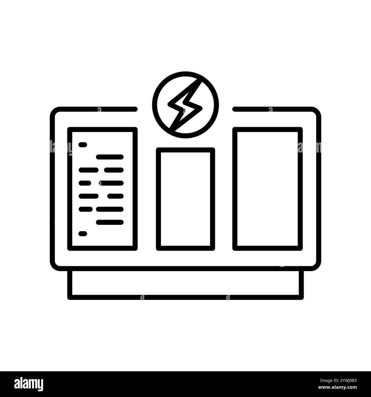 Electrical panel black line icon. Vector isolated element. Editable stroke Stock Vector Image ...