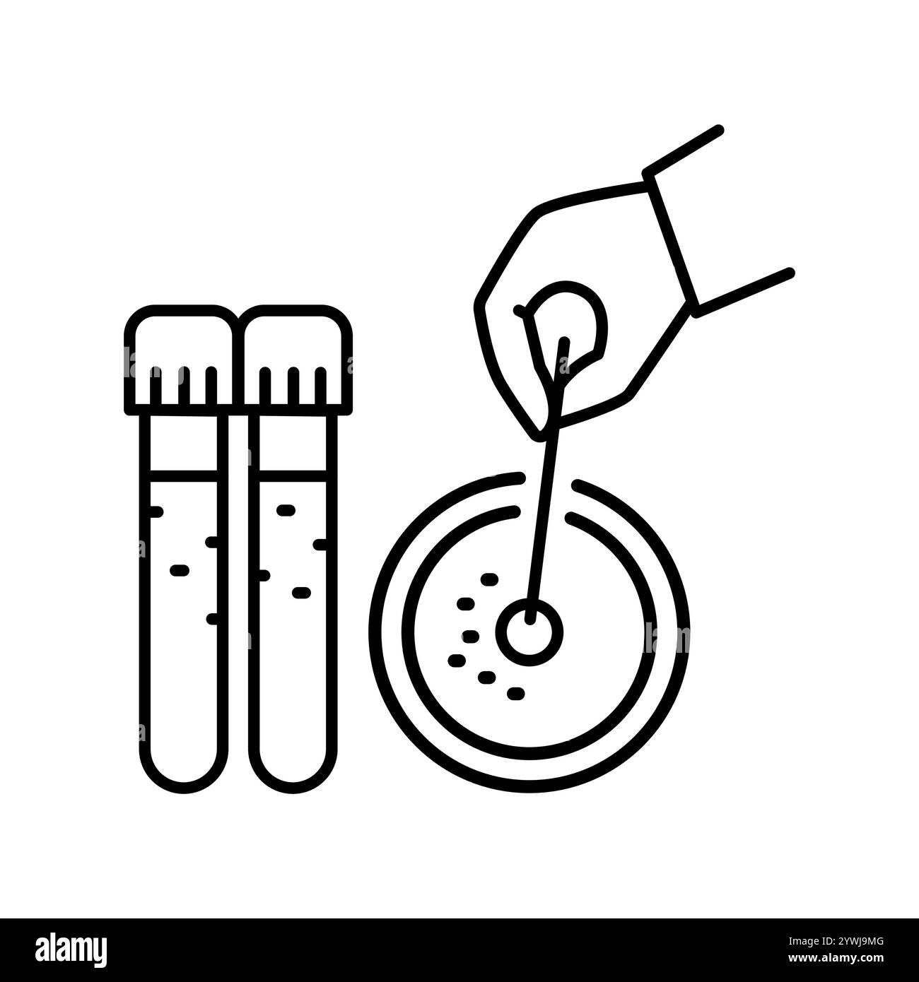 Cell culture black line icon. Vector isolated element. Editable stroke ... Cell culture black line icon. Vector isolated element. Editable stroke ...