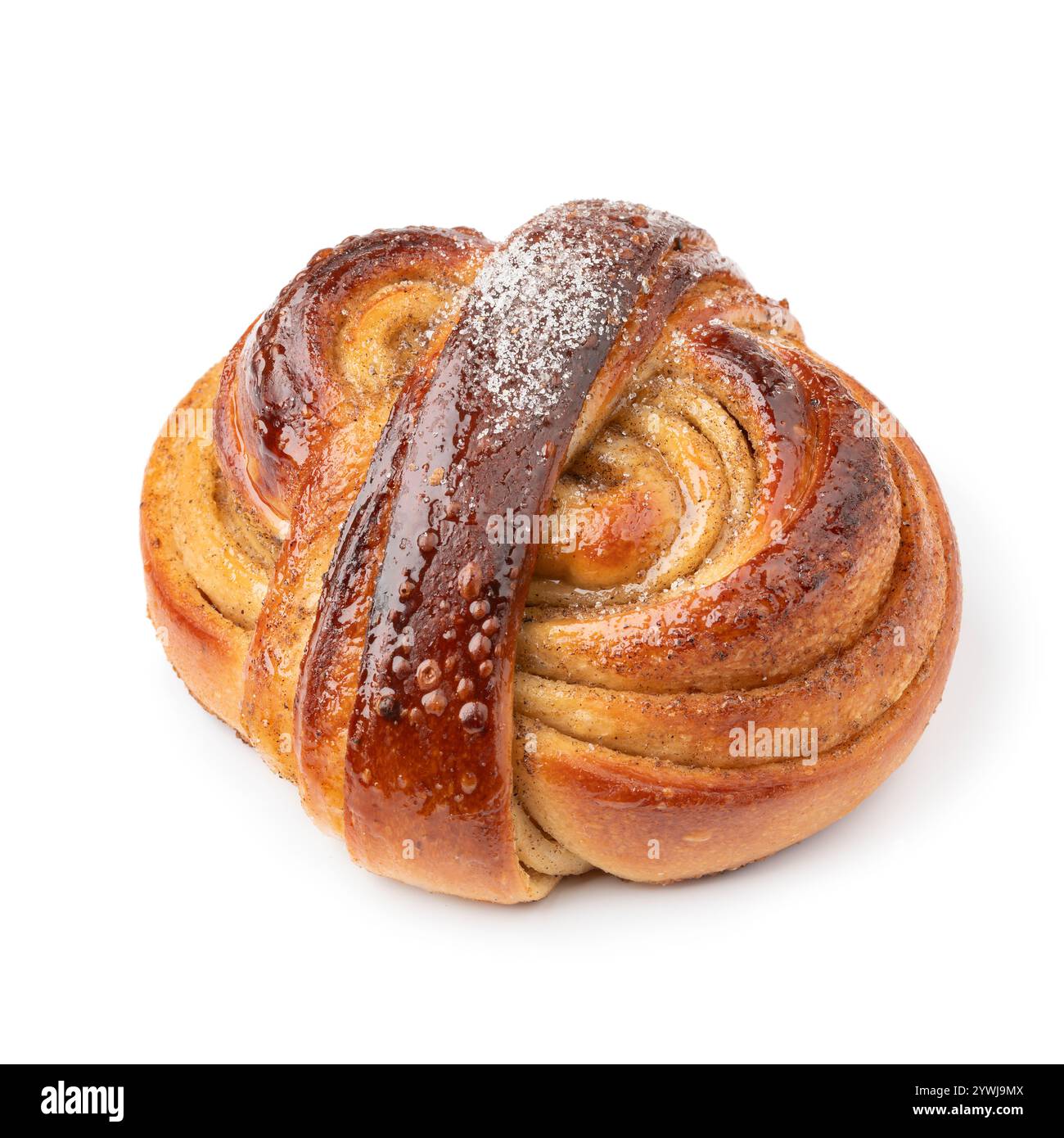 Single homemade fresh baked swedish cardamom bun, Kardemummabullar ...
