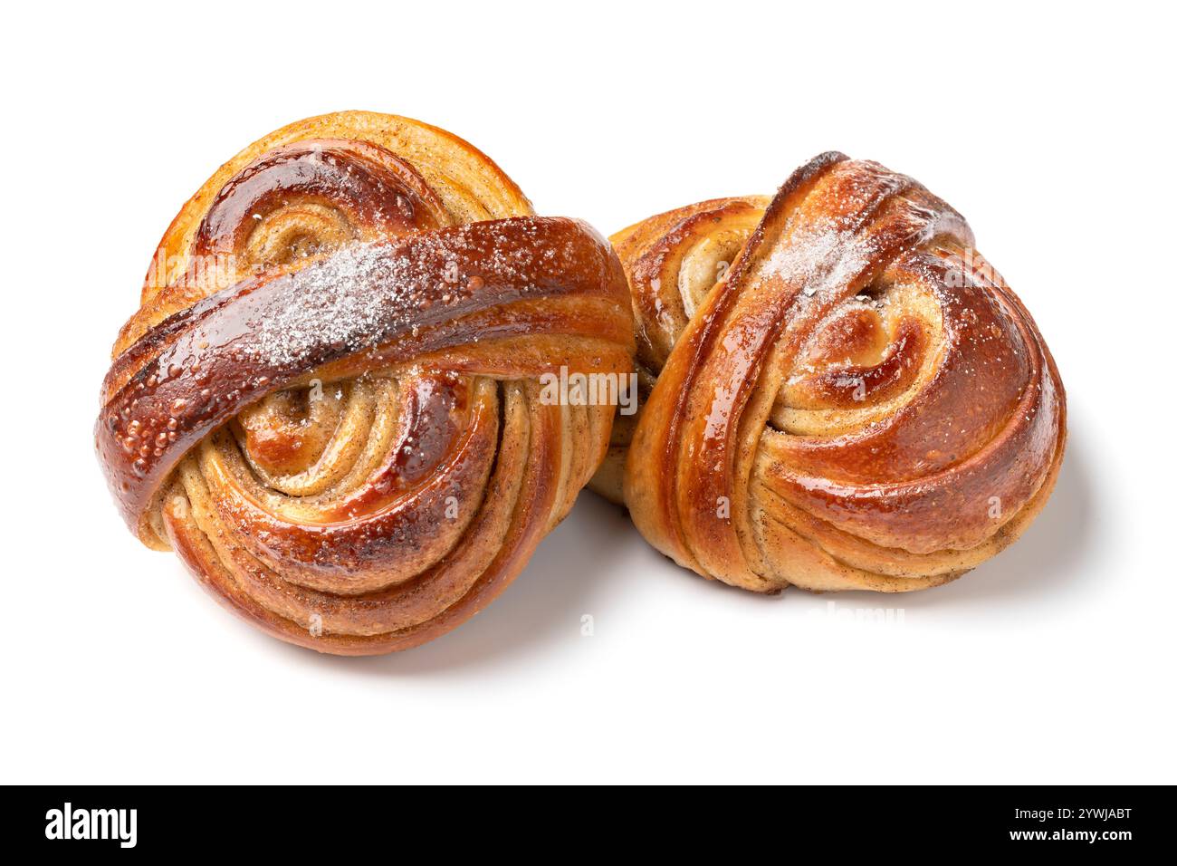 Pair of homemade fresh baked swedish cardamom bun, Kardemummabullar ...