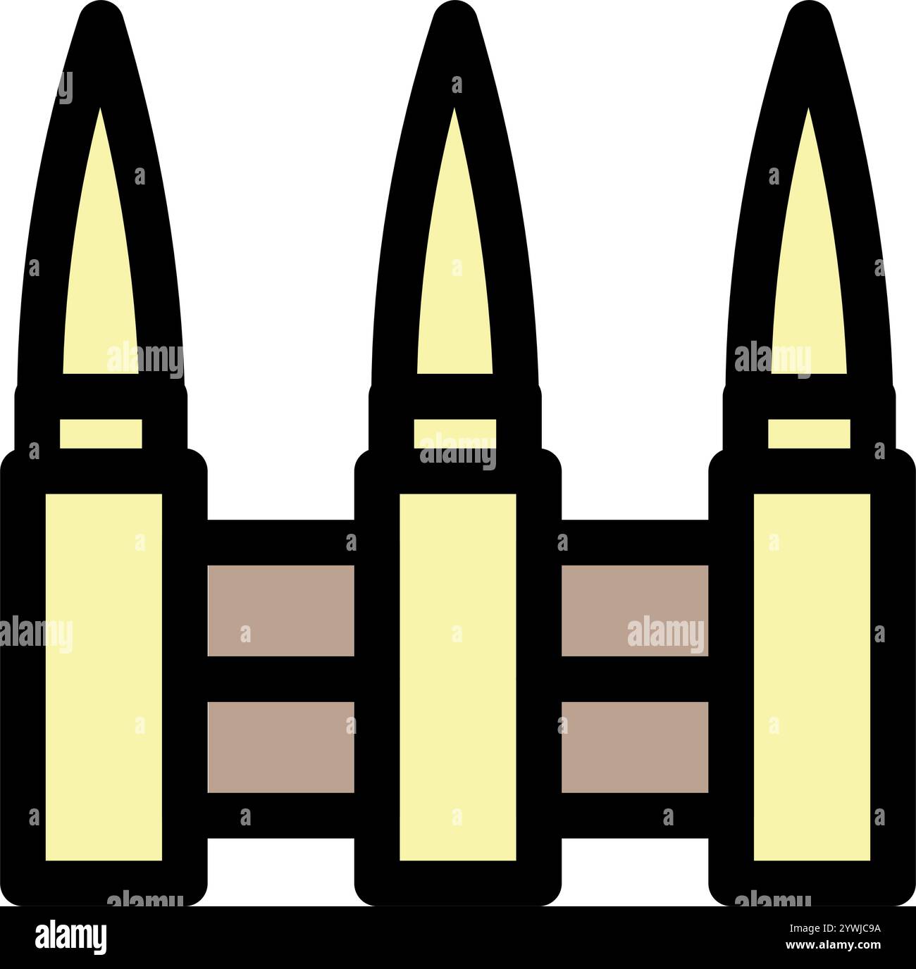 7,62mm bullet on a belt symbol - Military icon Stock Vector Image & Art ...