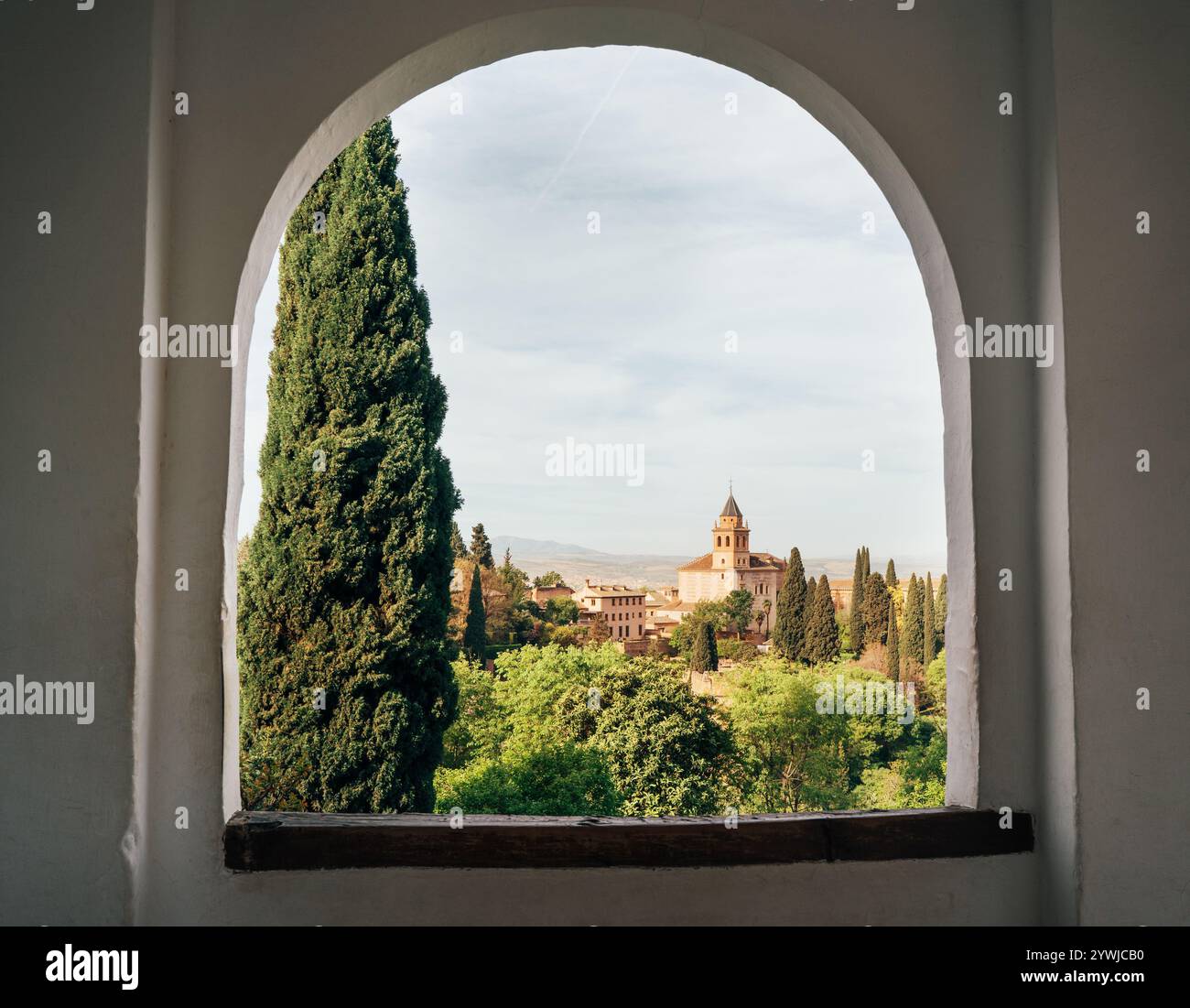 Church of St Maria in Alhambra palace Generalife Gardens view from ...