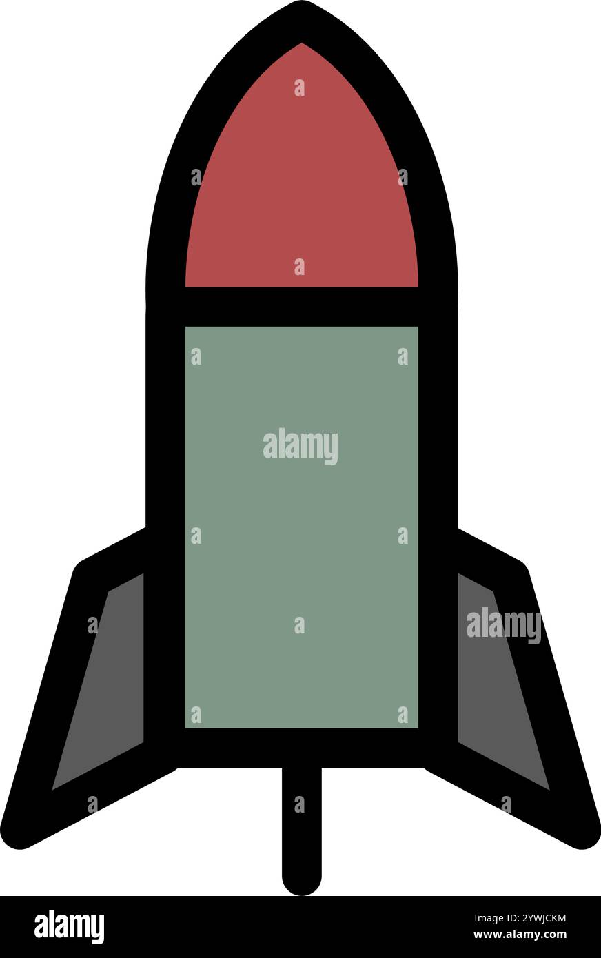 Rocket with red explosive head symbol - Military icon Stock Vector ...
