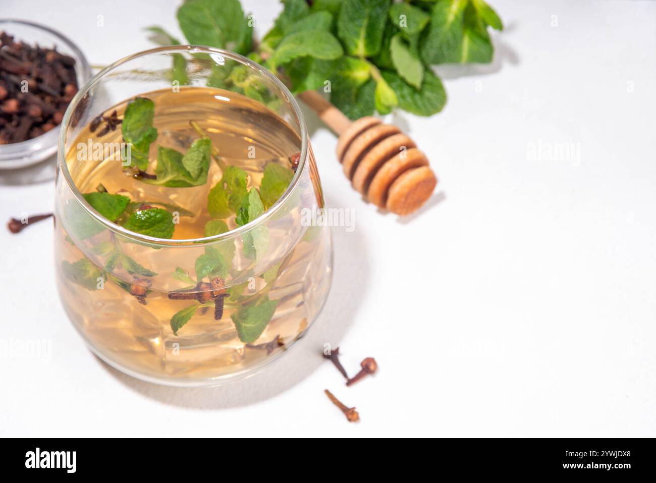Clove mint julep summer infused drink, clove water or tea. Ayurvedic ...