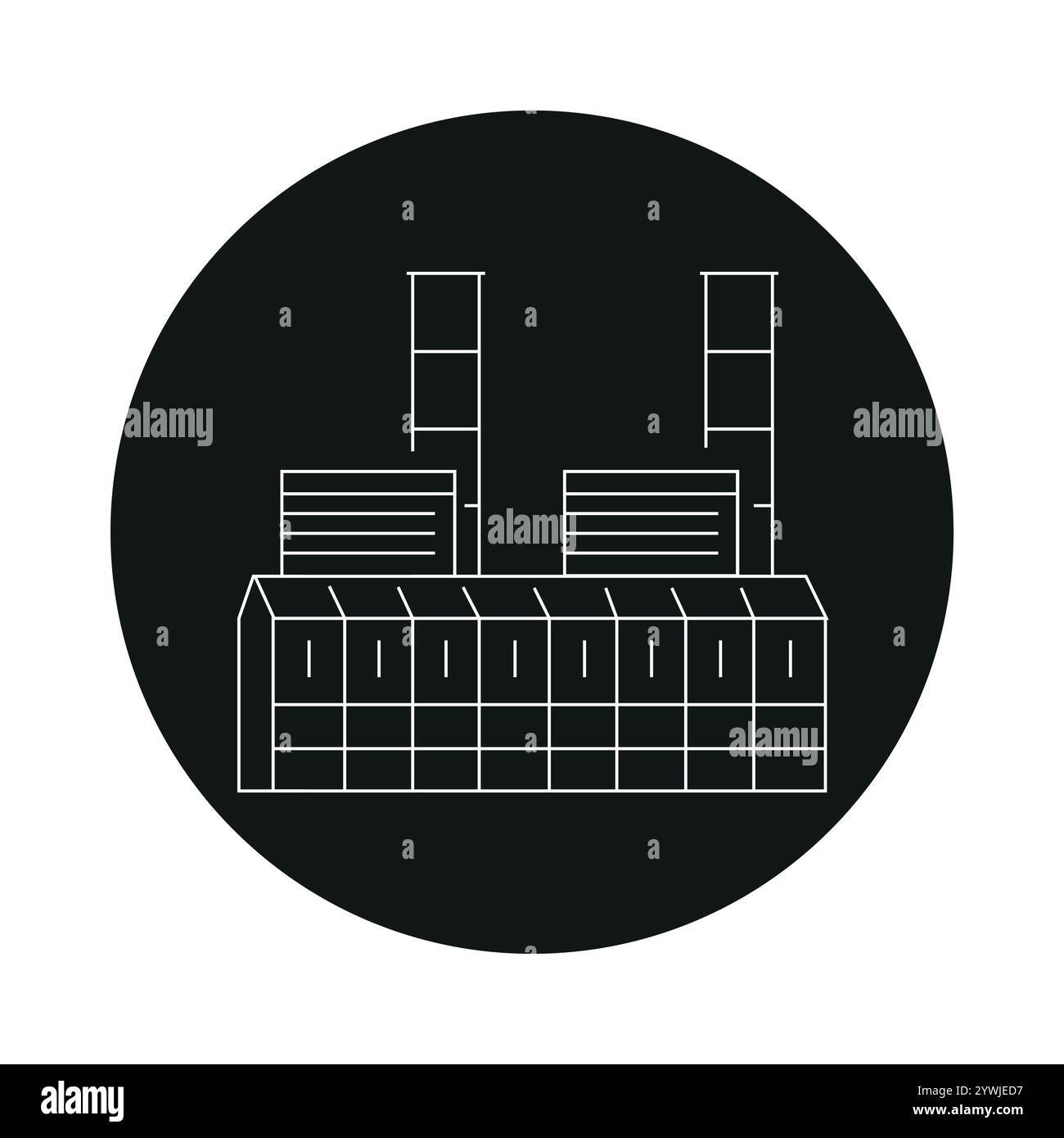 Thermal Power Plant Color Line Icon Alternative Energy Source Vector Isolated Element