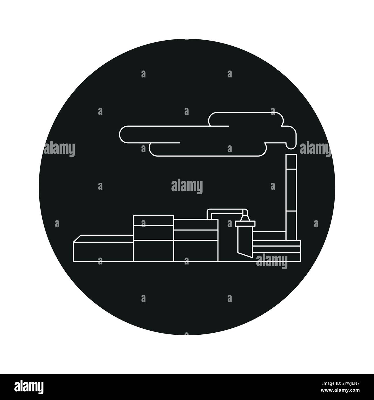 Waste-to-energy plant color line icon. Renewable energy sources. Vector ...