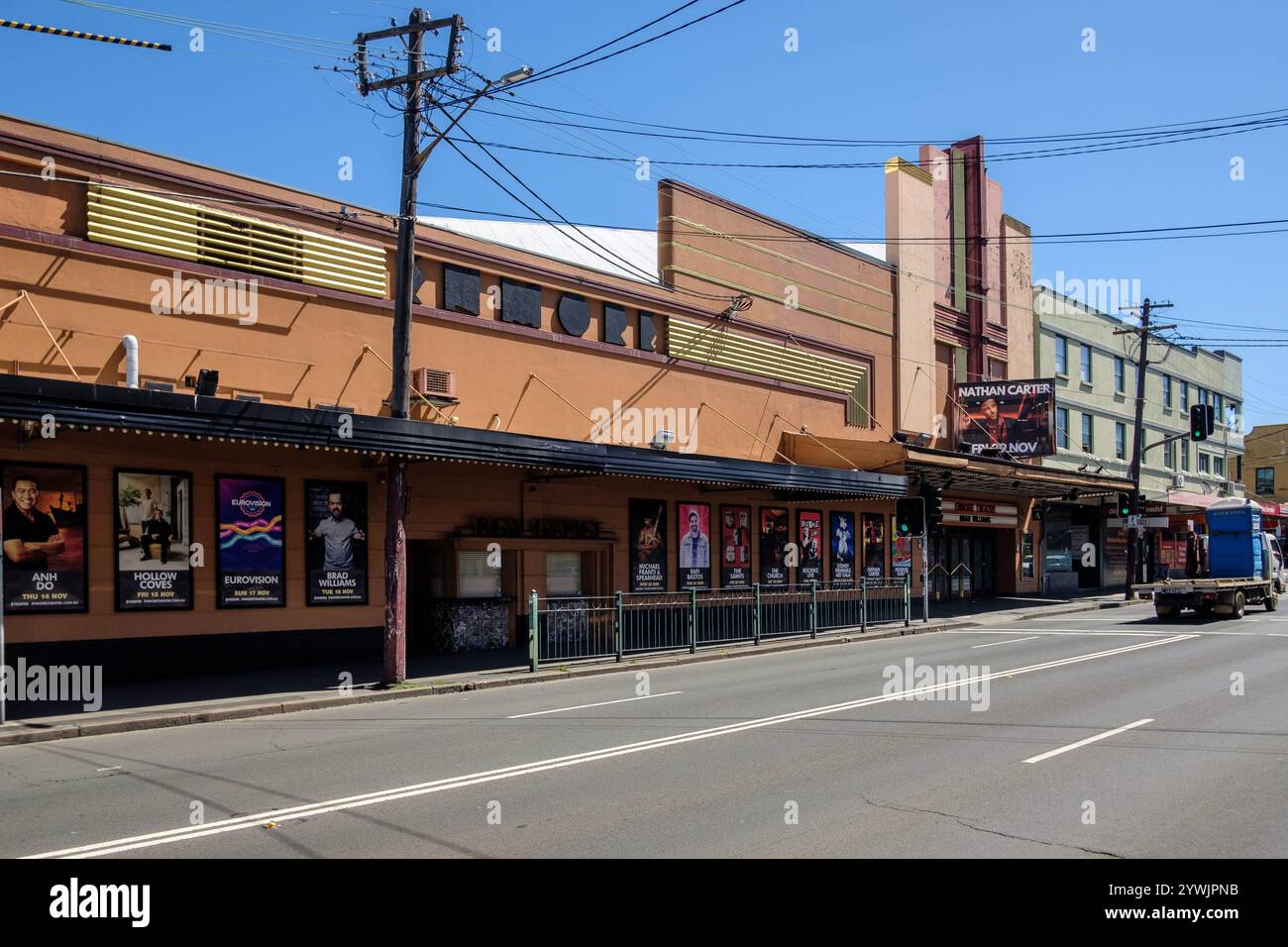 The art deco exterior of the Enmore Theatre, Sydney’s oldest live ...