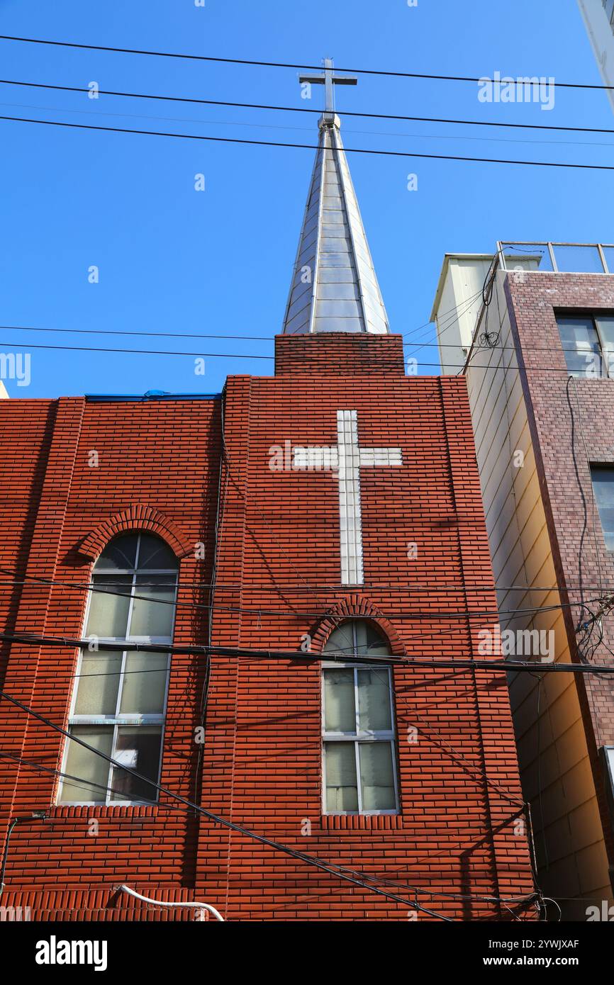 Catholic church building in Busan, South Korea. Place of worship in ...
