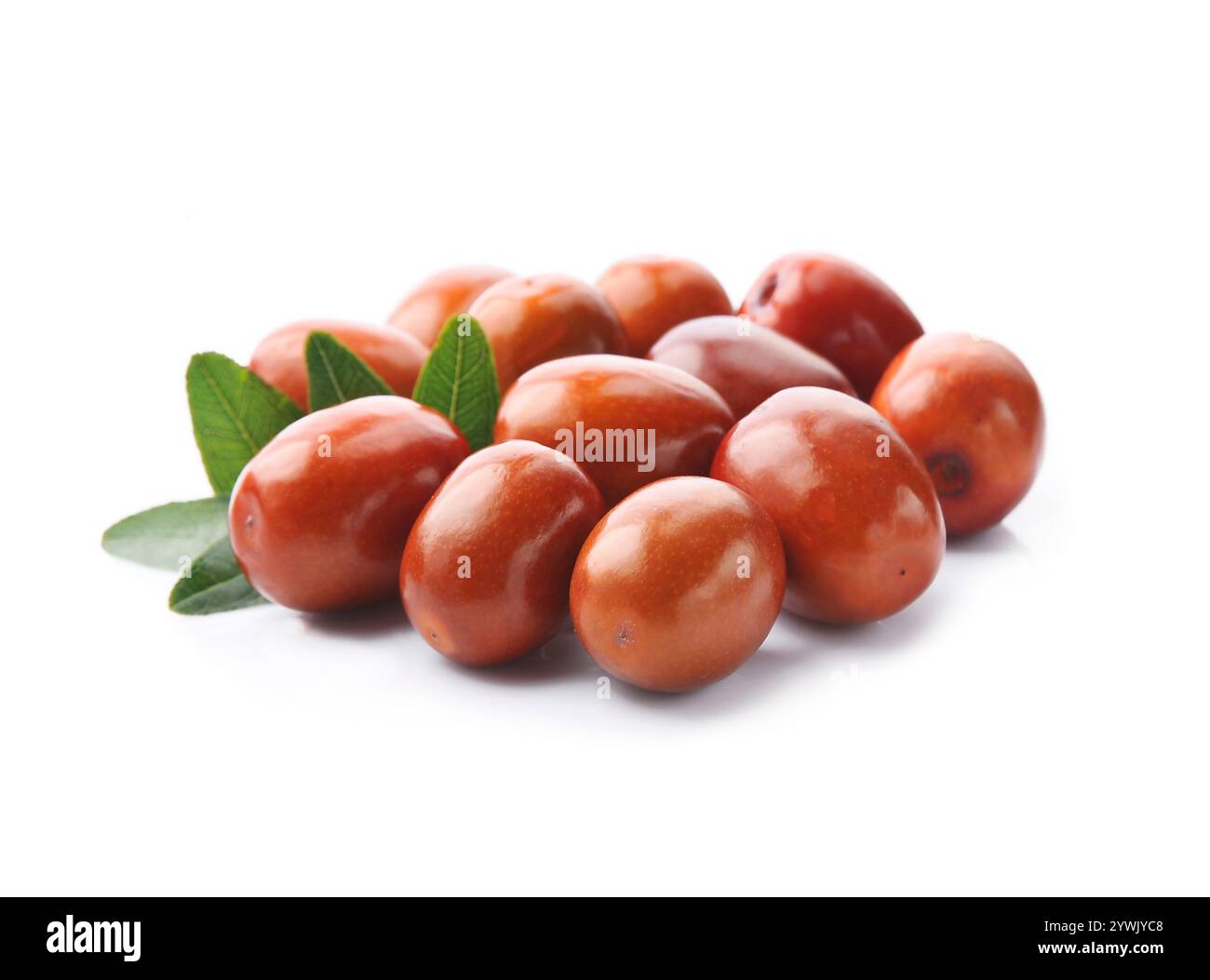 Sweet dates fruits on white backgrounds. Ripe jujuba plant on white ...