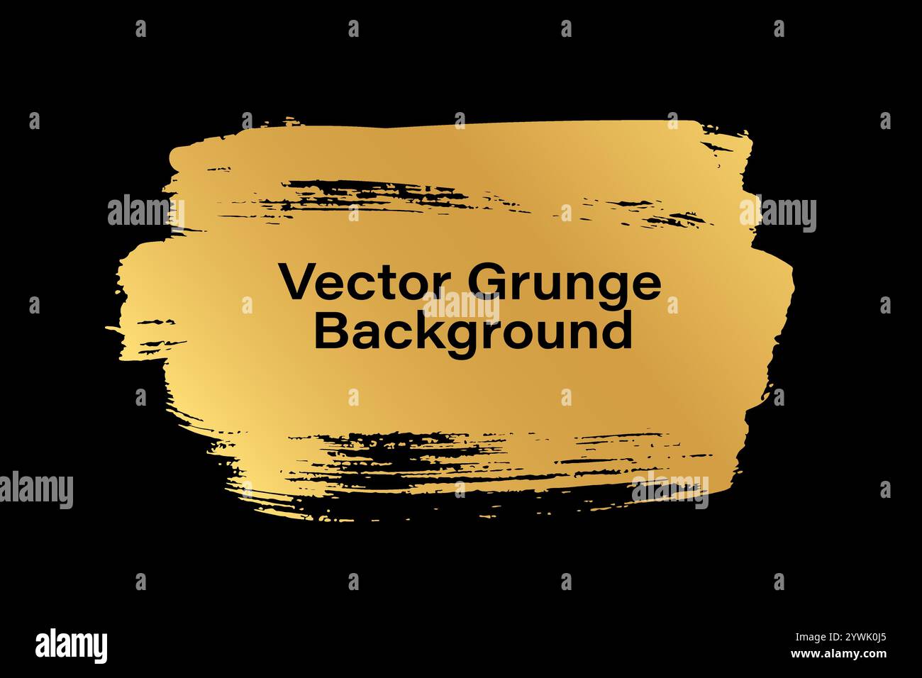 Vector Paint Brush Splash Golden Grunge Stroke Stock Vector Image & Art ...