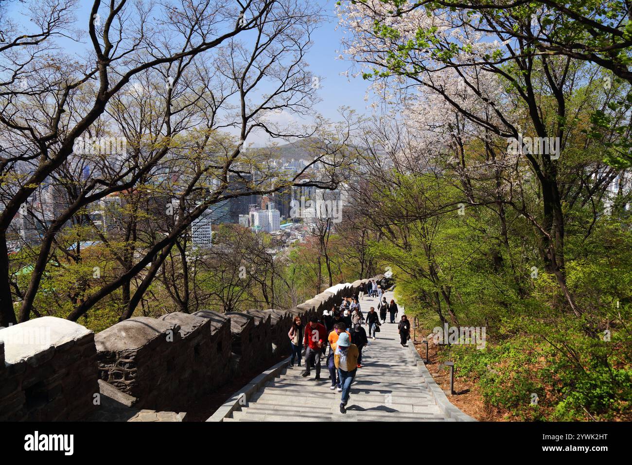 SEOUL, SOUTH KOREA - APRIL 8, 2023: People visit Namsan Park in Seoul ...