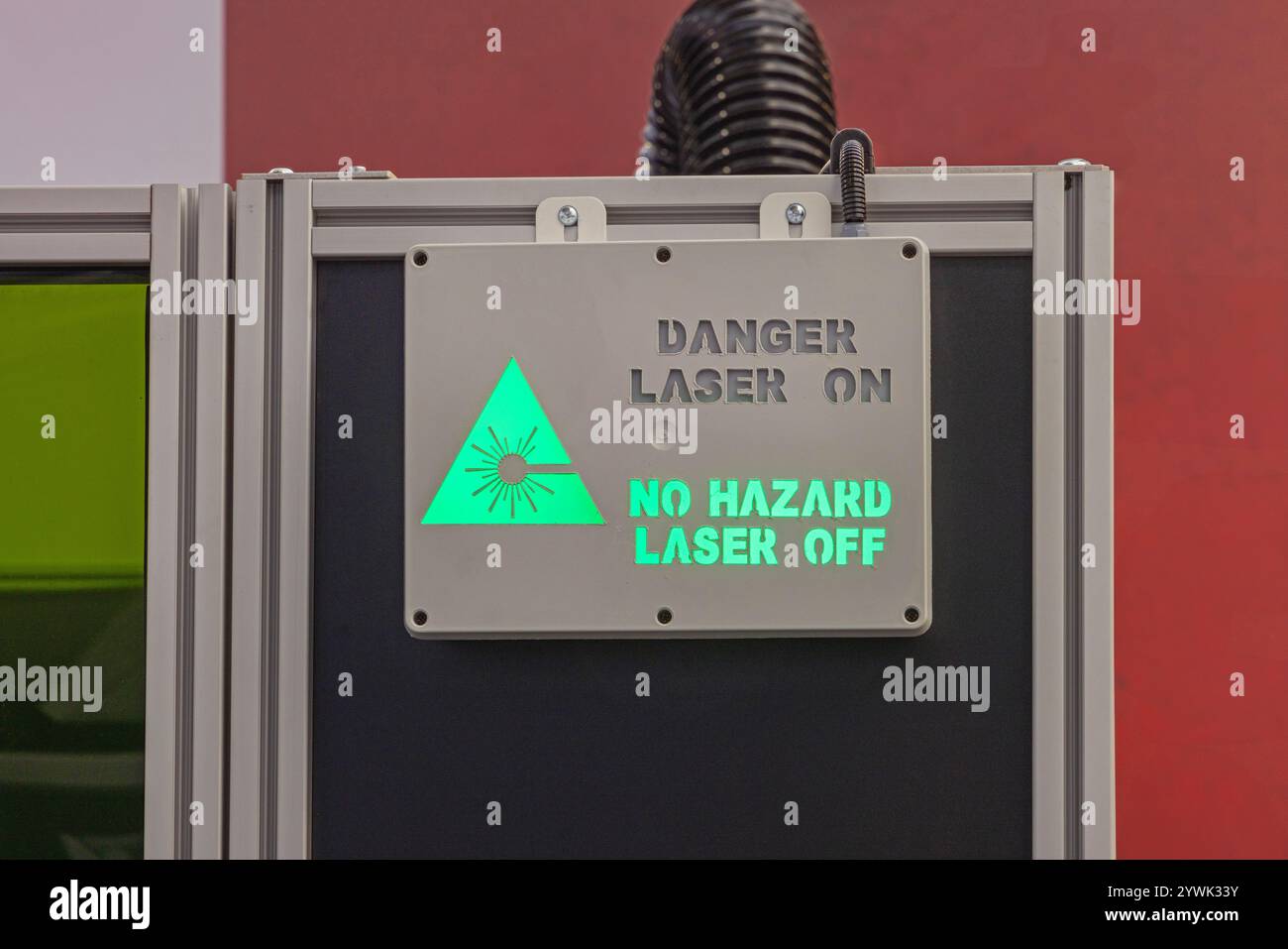 Green Light Sign No Hazard Laser Off at Robotic Machine in Workshop ...