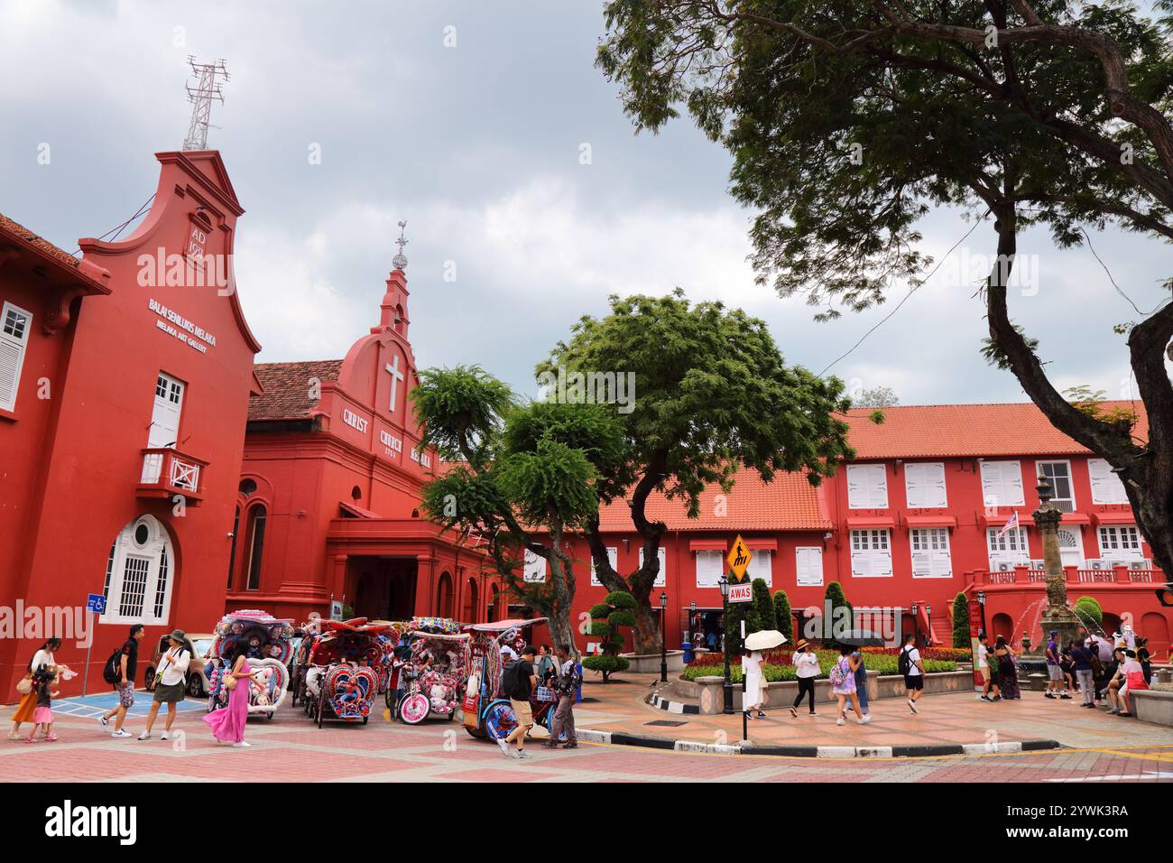 MALACCA, MALAYSIA - MARCH 15, 2024: People visit Dutch Square (also ...