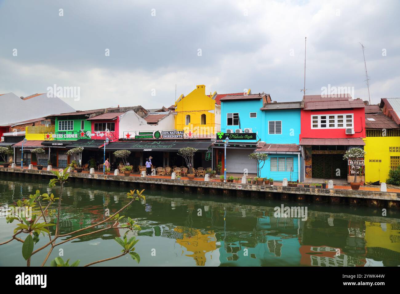 MALACCA, MALAYSIA - MARCH 15, 2024: People visit the River Walk of ...
