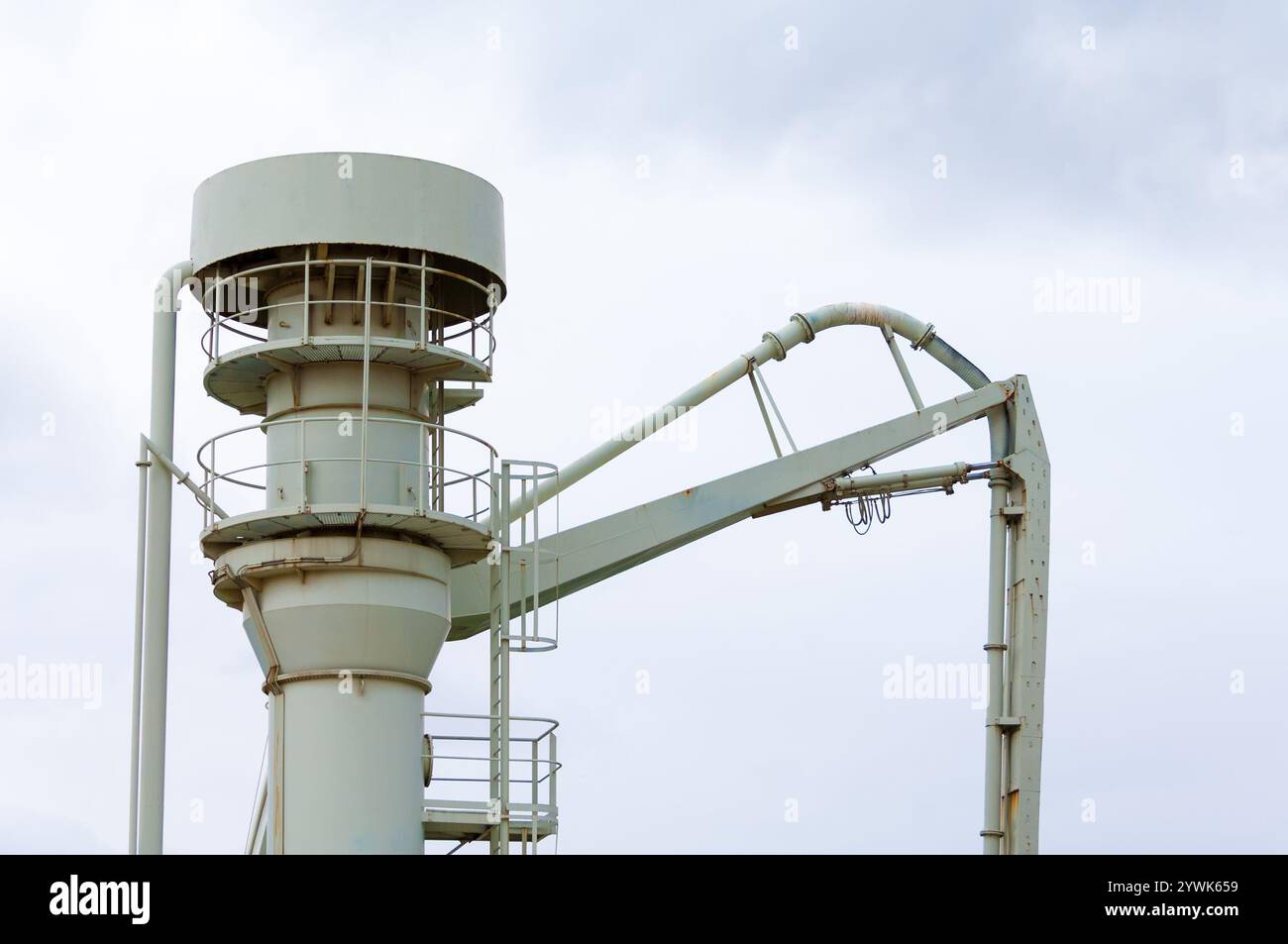 Part of an industrial plant in the port. Close-up view Stock Photo - Alamy