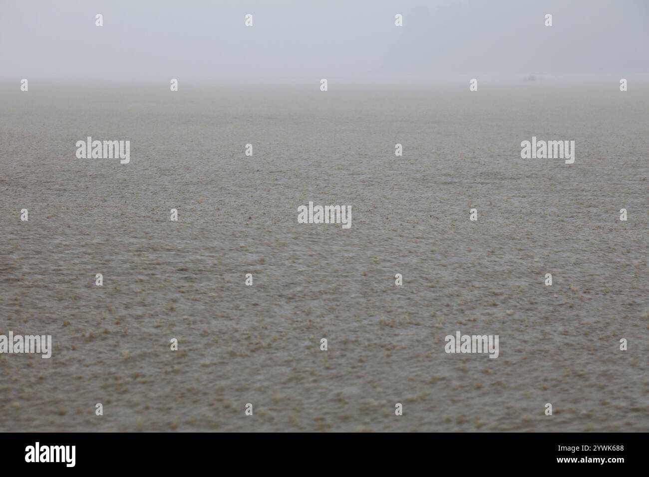 Heavy rain on South China Sea surface near Borneo coast in Malaysia ...