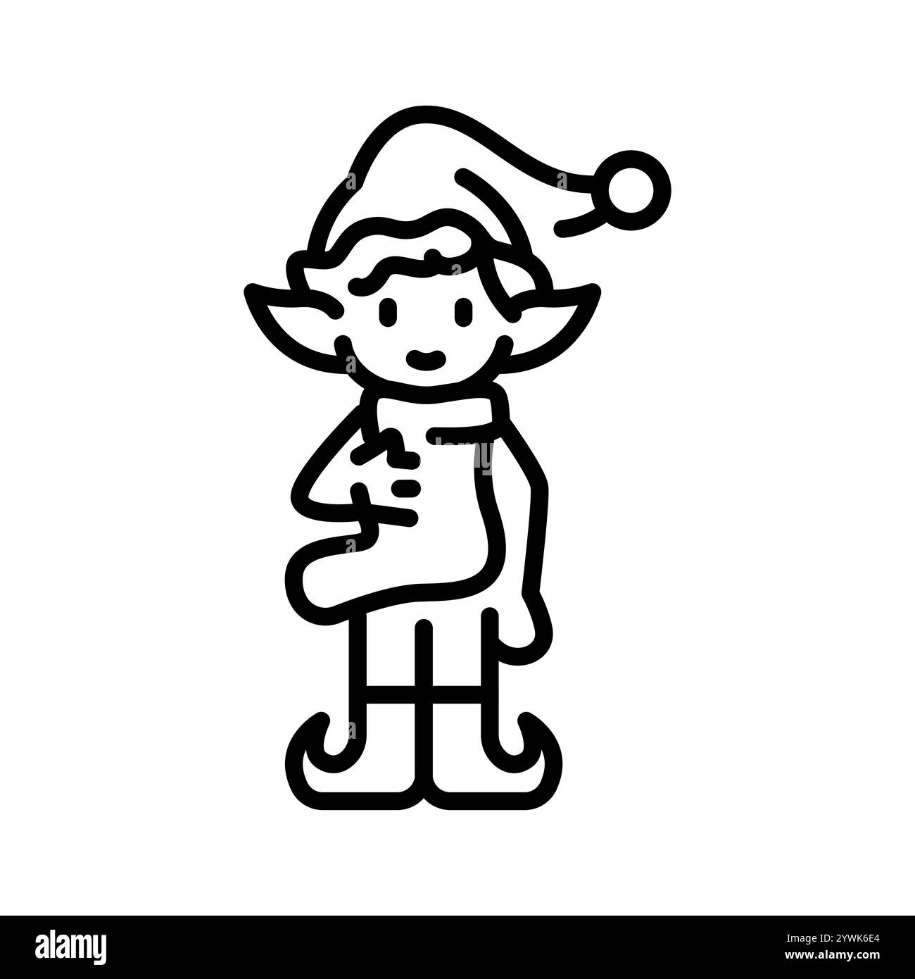 Cute elf color line icon. Vector illustration.Editable stroke Stock ...