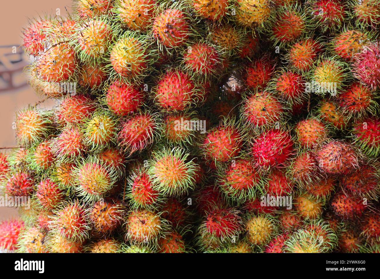 Rambutan fruit in local food market in Kuala Lumpur city, Malaysia ...