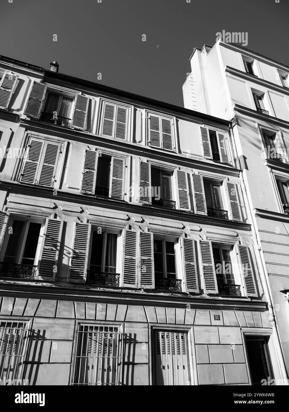 Montmartre window Black and White Stock Photos & Images - Alamy