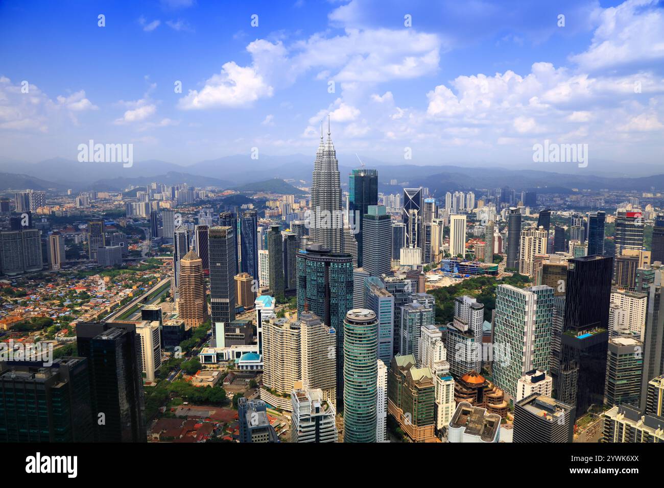 Kuala Lumpur city center (KLCC) aerial view - modern hotel area known ...