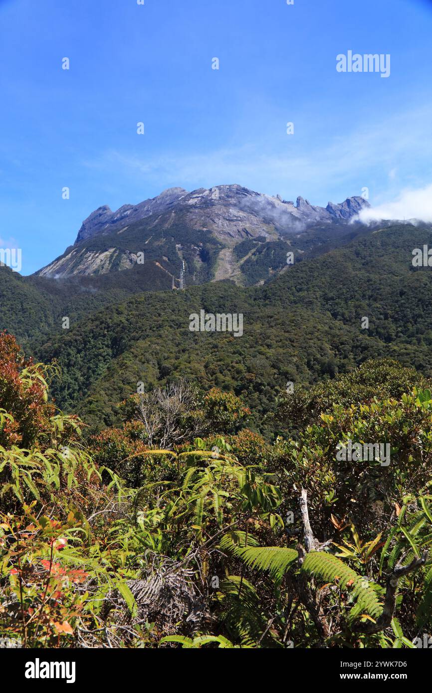Mt. Kinabalu on a sunny day. Highest mountain in Malaysia. Sabah region ...