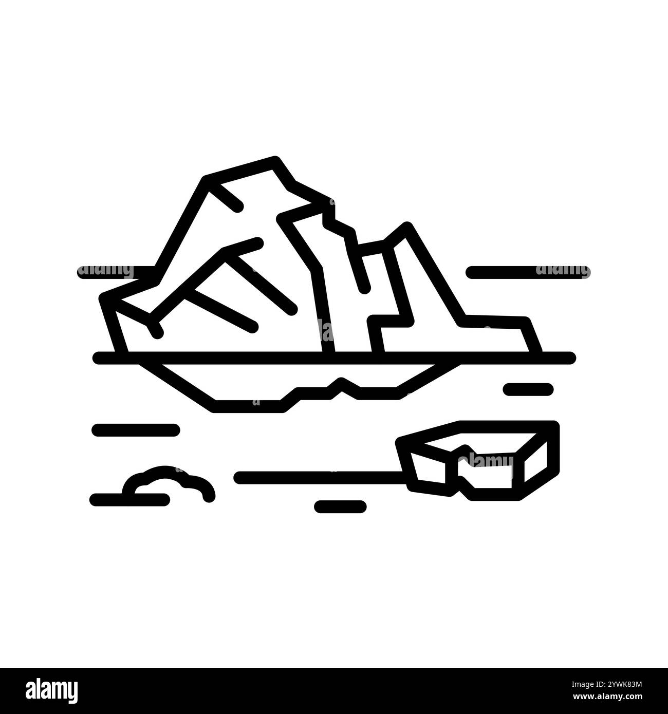 Iceberg color line icon. Vector illustration.Editable stroke Stock ...