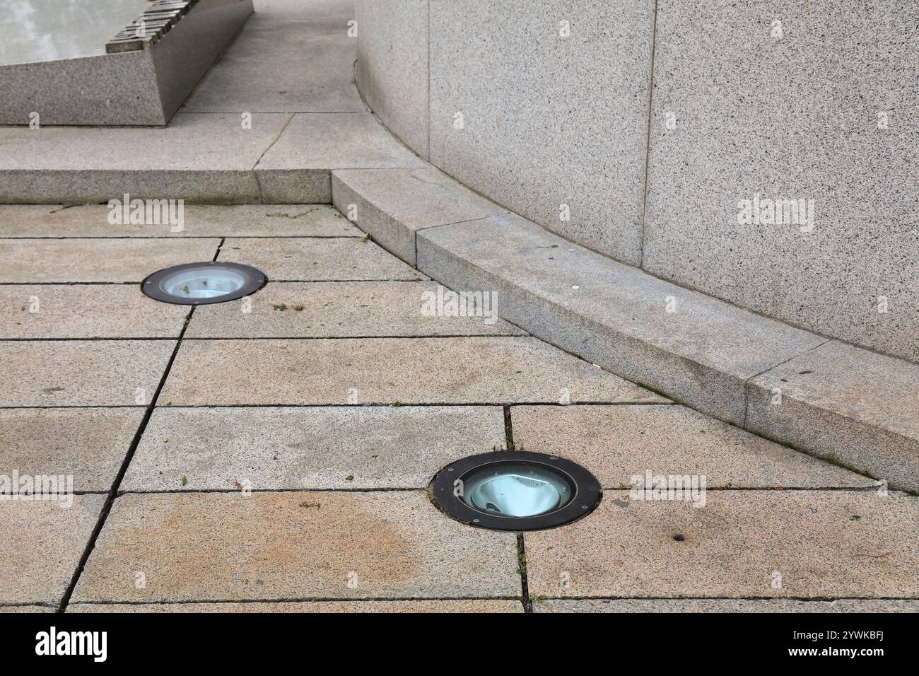 Recessed floor light fixture for monument illumination, buried in the ...