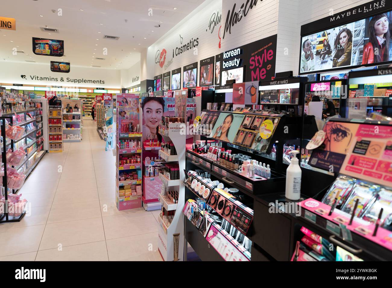 KUALA LUMPUR, MALAYSIA - NOVEMBER 27, 2023: interior shot of Watsons ...