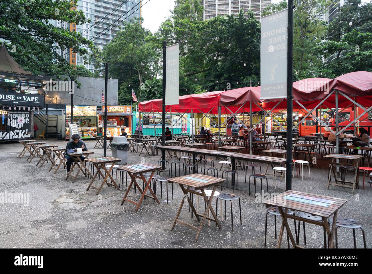 KUALA LUMPUR, MALAYSIA - DECEMBER 01, 2023: street view of Tapak Food ...