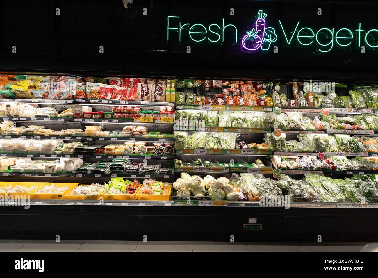 KUALA LUMPUR, MALAYSIA - DECEMBER 01, 2023: fresh fruits and vegetables ...